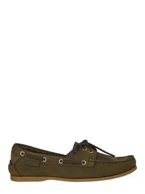 TOM FORD Round-toe Lace-up Boat Loafers - Green