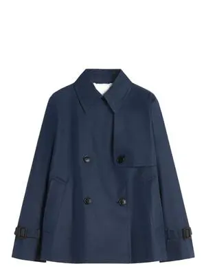 Max Mara Double-breasted Trench Coat - Navy Blue