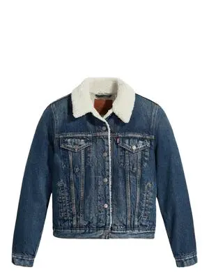 LEVI'S Sherpa Lined Denim Trucker Jacket - Blue