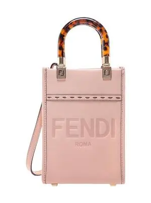Fendi Sunshine Leather Tote Bag - Pink