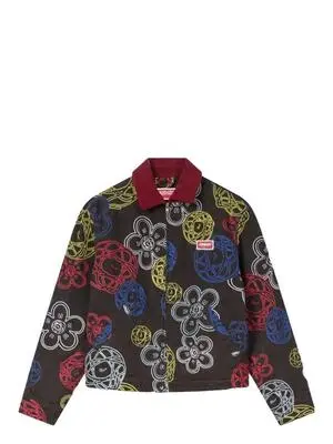 Kenzo Embroidered Zip-up Utility Jacket - Black