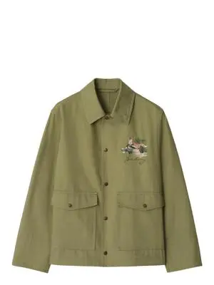 Burberry Embroidered Fox Gabardine Jacket - Wreath