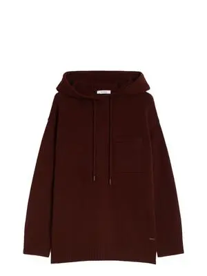 Max Mara Max Mara Liana Drawstring Knitted Hoodie Cherry