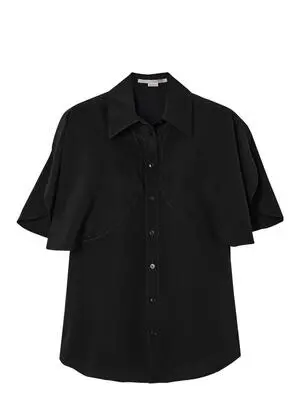 Stella McCartney Silk Ruffle Detail Shirt - Black
