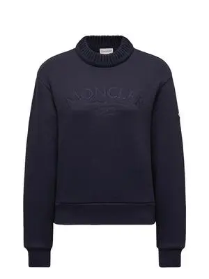 Moncler Logo Patch Crewneck Sweatshirt - Navy Blue