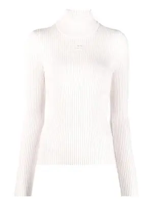 COURREGES High Neck Knitted Jumper - White