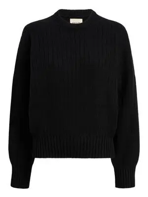 Khaite Lennox Cashmere Ribbed Crew Neck Sweater - Black