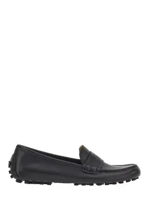 FERRAGAMO Logo Embossed Slip-on Loafers - Black