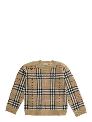 Burberry Check Wool Sweater - Green