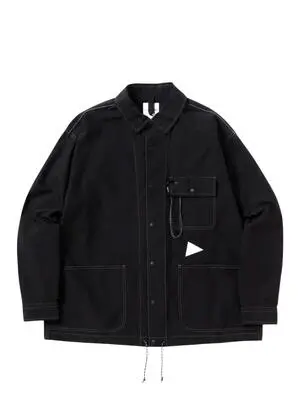 AND WANDER Cordura Cotton Ripped Shirt Jacket - Black