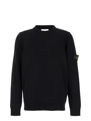 Stone Island Stone Island Logo Patch Crewneck Sweatshirt Black