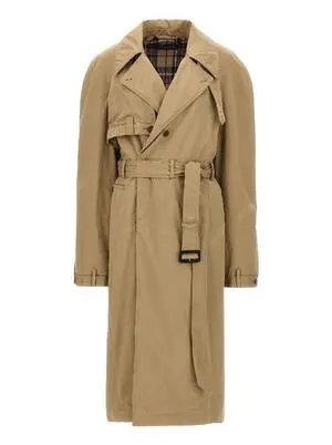 Balenciaga Belted Trench Coat - Brown