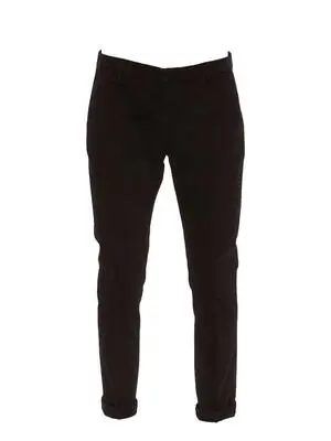 DONDUP Low-rise Trousers With Turn-up Hem - Black