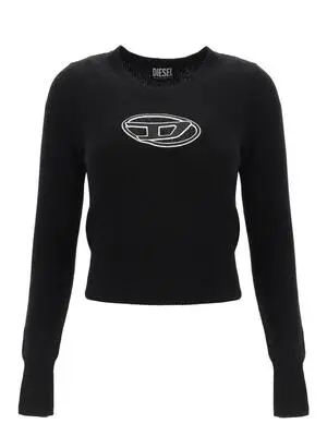 DIESEL® Embroidered Logo Crew Neck Jumper - Black