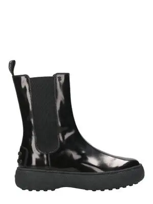 TOD'S W.g. Chelsea Slip-on Boots With Embossed Logo Detail - Black