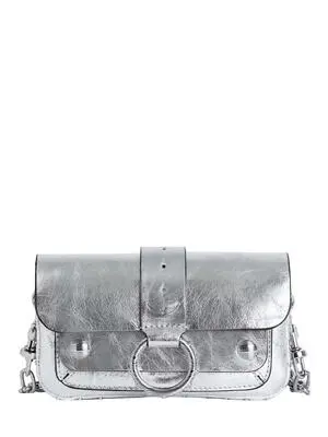 Zadig&Voltaire Flap Shoulder Bag With Studded Trim - Silver