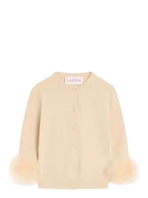 Valentino Garavani Feather-cuff Button-up Cardigan - No