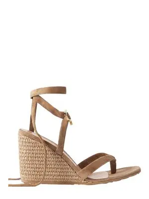 GIANVITO ROSSI Round Toe Wedge Sandals - Brown