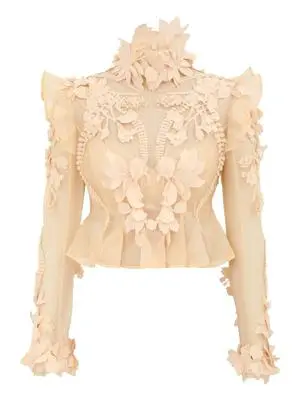 ZIMMERMANN Zimmermann "Hypnotic" Blouse With Floral Appliqués