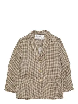 Acne Studios Checked Faux Fur Collar Jacket - Nude