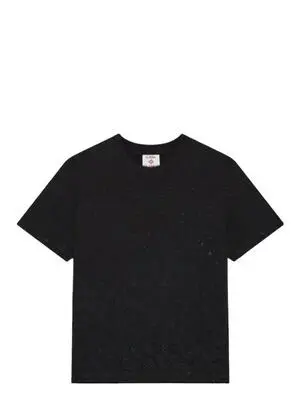 Casablanca Embellished Monogram Logo Short Sleeved T-shirt - Black
