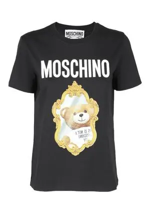 Moschino Teddy Bear Logo Print T-shirt - Black