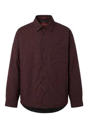 Gucci Plaid Fleece Jacket - Burgundy Red And Black