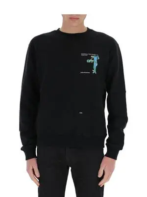Off-White Cotton Arrows Motif Sweatshirt - Black