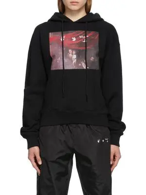 Off-White Printed Hoodie - Black