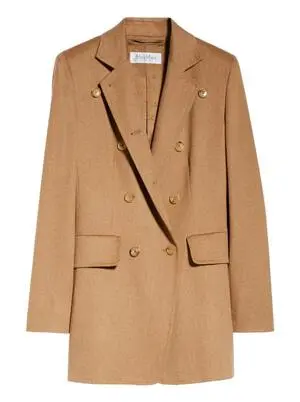 Max Mara Double Breasted Notched Blazer - Camel