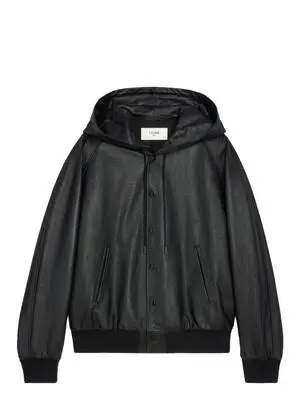Celine Hooded Jacket In Soft Lambskin - Black