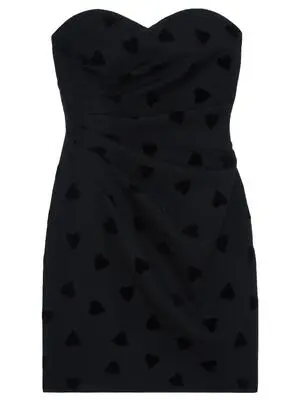 Celine Mini Bustier Dress In Wool Sabl - Black