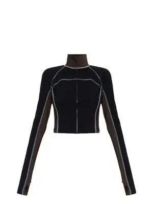 Fendi Cropped Training Top With Logo Print - Black