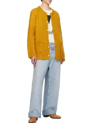 Valentino Garavani Long Sleeve Button-up Sweater - Brown