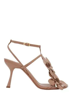 Zimmermann Floral Embellished Heeled Sandals - Biscuits