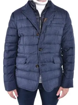 MOORER Moorer Down Jacket With Flap Pockets Blue