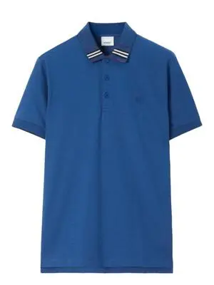 BURBERRY EKD-embroidered Cotton-silk Polo Shirt