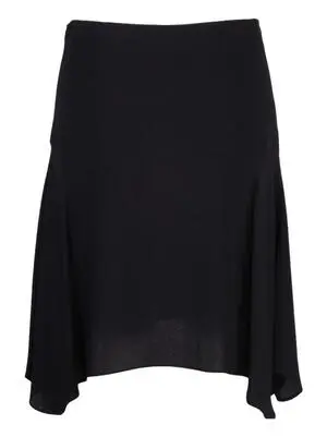 Stella McCartney Flared Skirt With Logo Detail - Black