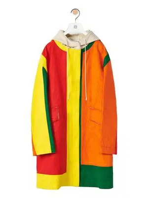 Loewe Color-blocked Coated Denim Parka - Multicolor