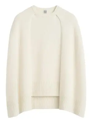 TOTÊME Toteme Round Neck Knitted Cape Sweater