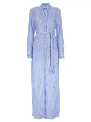 Prada Striped Shirt Maxi Dress - Light Blue