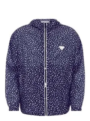 Prada Printed Hooded Windbreaker - Blue