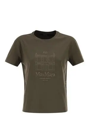 Max Mara Max Mara Graphic-Embroidered Crewneck T-Shirt Khaki