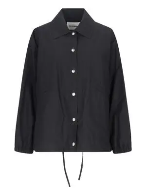 JIL SANDER Logo-printed Textured Casual Jacket - Black