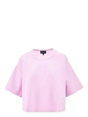 Emporio Armani Logo Embroidered T-shirt - Pink