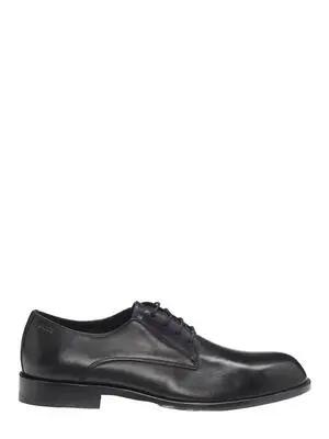 Hugo Boss Logo Debossed Derby Shoes - Black