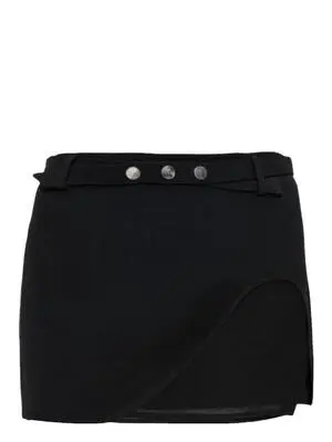 Attico Belted Mini Skirt - Black