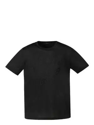 Mcm Logo Print Round-collar T-shirt - Black