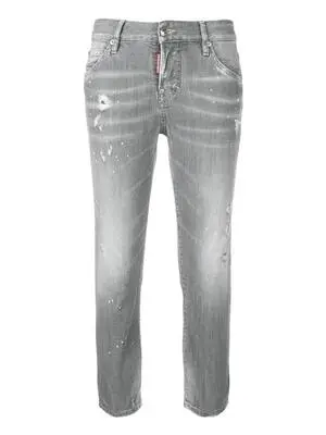 Dsquared2 Dsquared2 Stone Washed Tight Nine-Quarter Jeans Gray