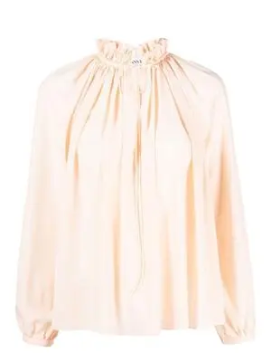 LANVIN Pleated Long-sleeved Blouse - White